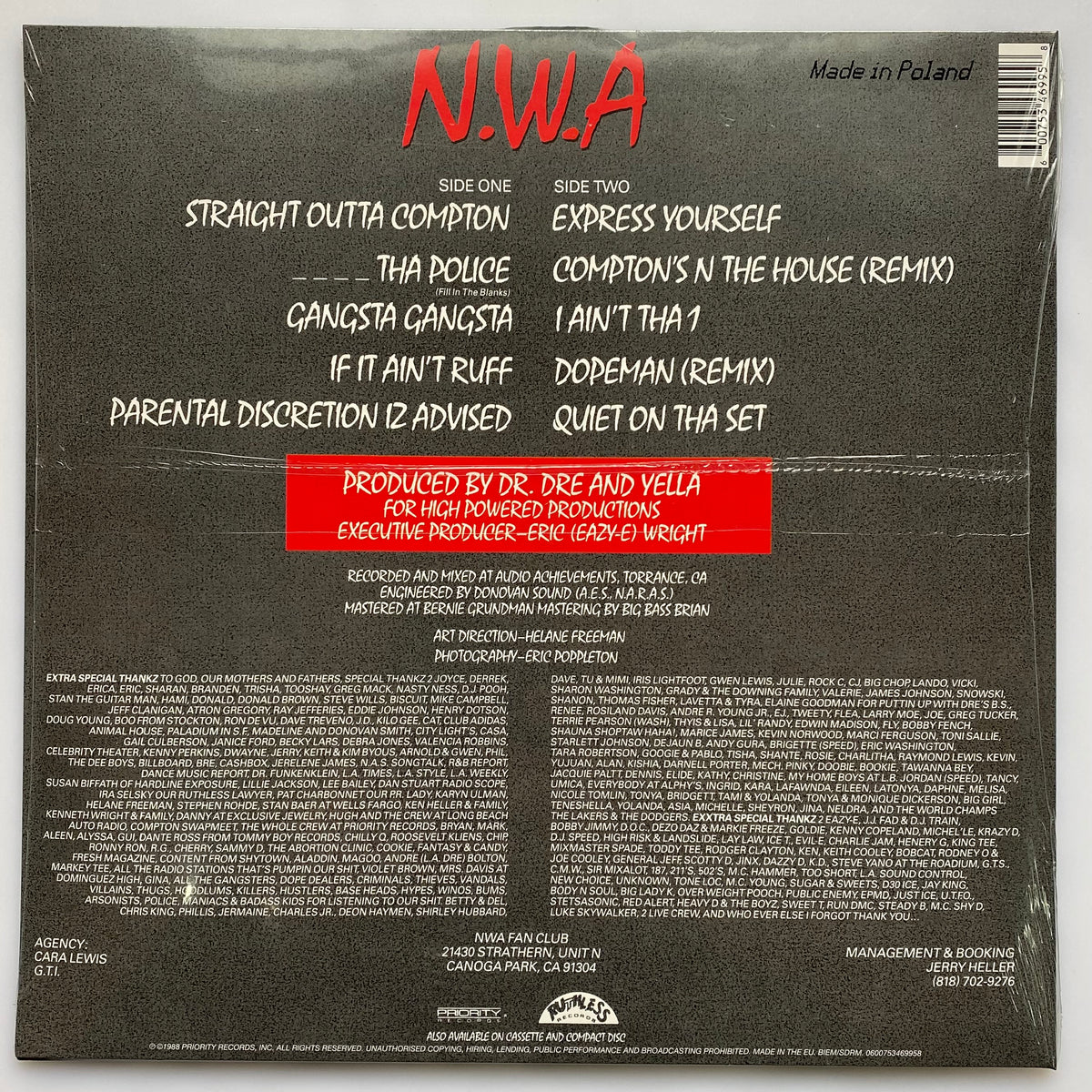 NWA - Straight Outta Compton - Vinyl Record – Actual Fact Clothing