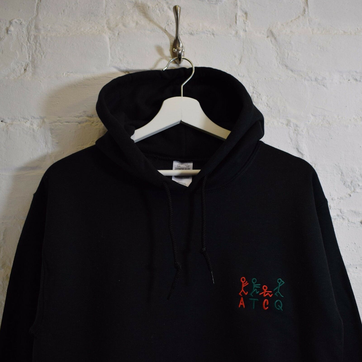 ATCQ Stick People Embroidered Hoodie In Black – Actual Fact Clothing