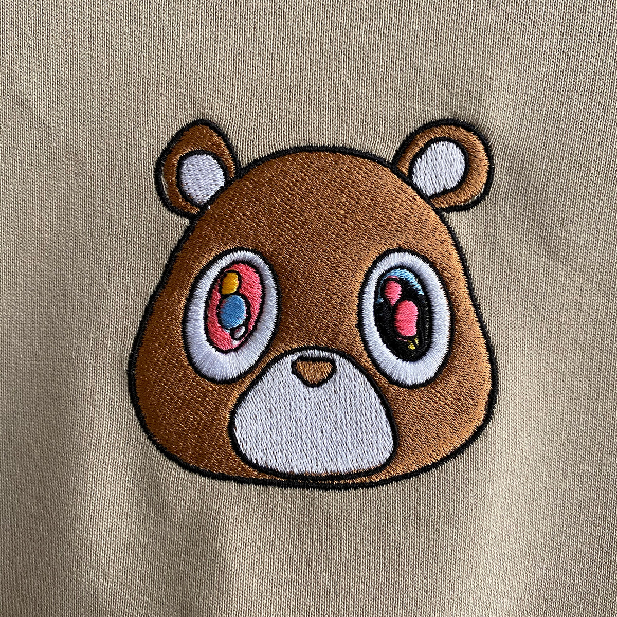 Kanye Dropout Bear Embroidered Sweatshirt In Sand – Actual Fact Clothing