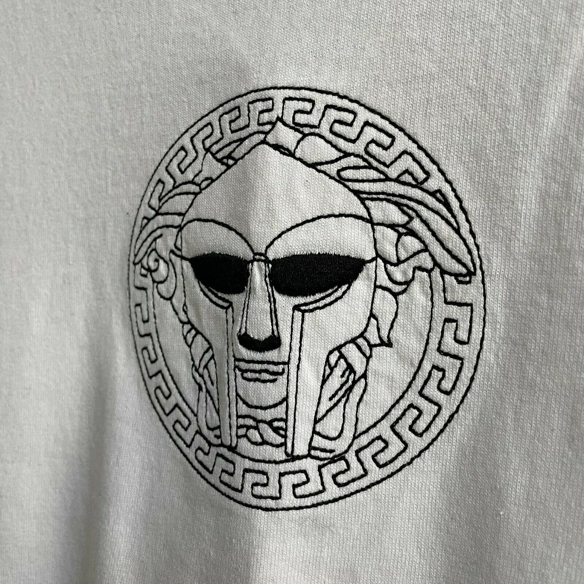 MF Doom Medusa Embroidered Tee In White – Actual Fact Clothing