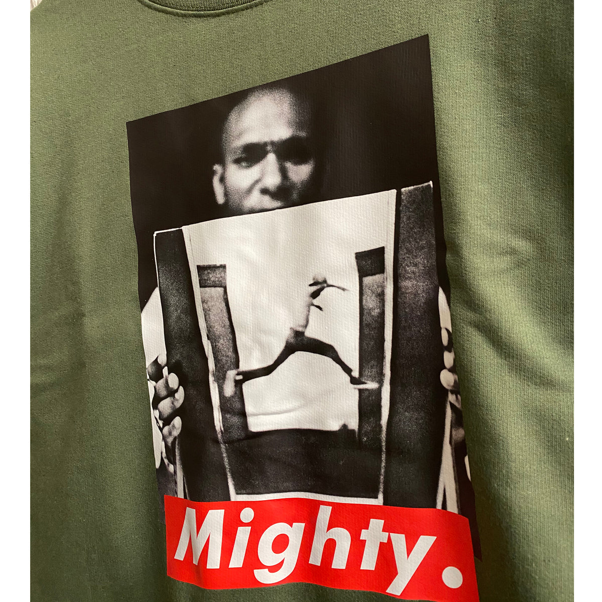 Mighty Mos Def Printed Sweatshirt In Forest Green – Actual Fact Clothing
