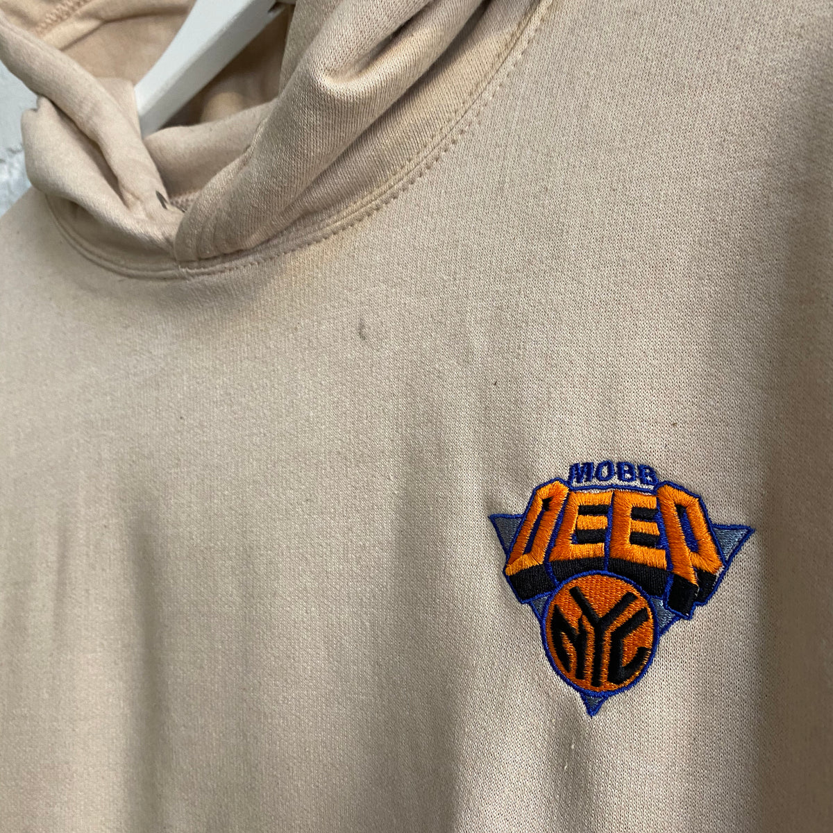 Mobb Deep NYC Embroidered Hoodie In Sand – Actual Fact Clothing