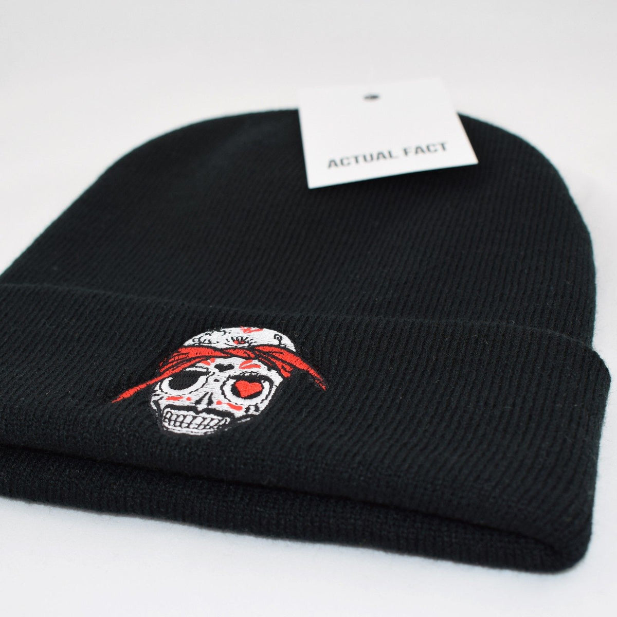 Tupac Day Of The Dead Roll Up Beanie In Black – Actual Fact Clothing